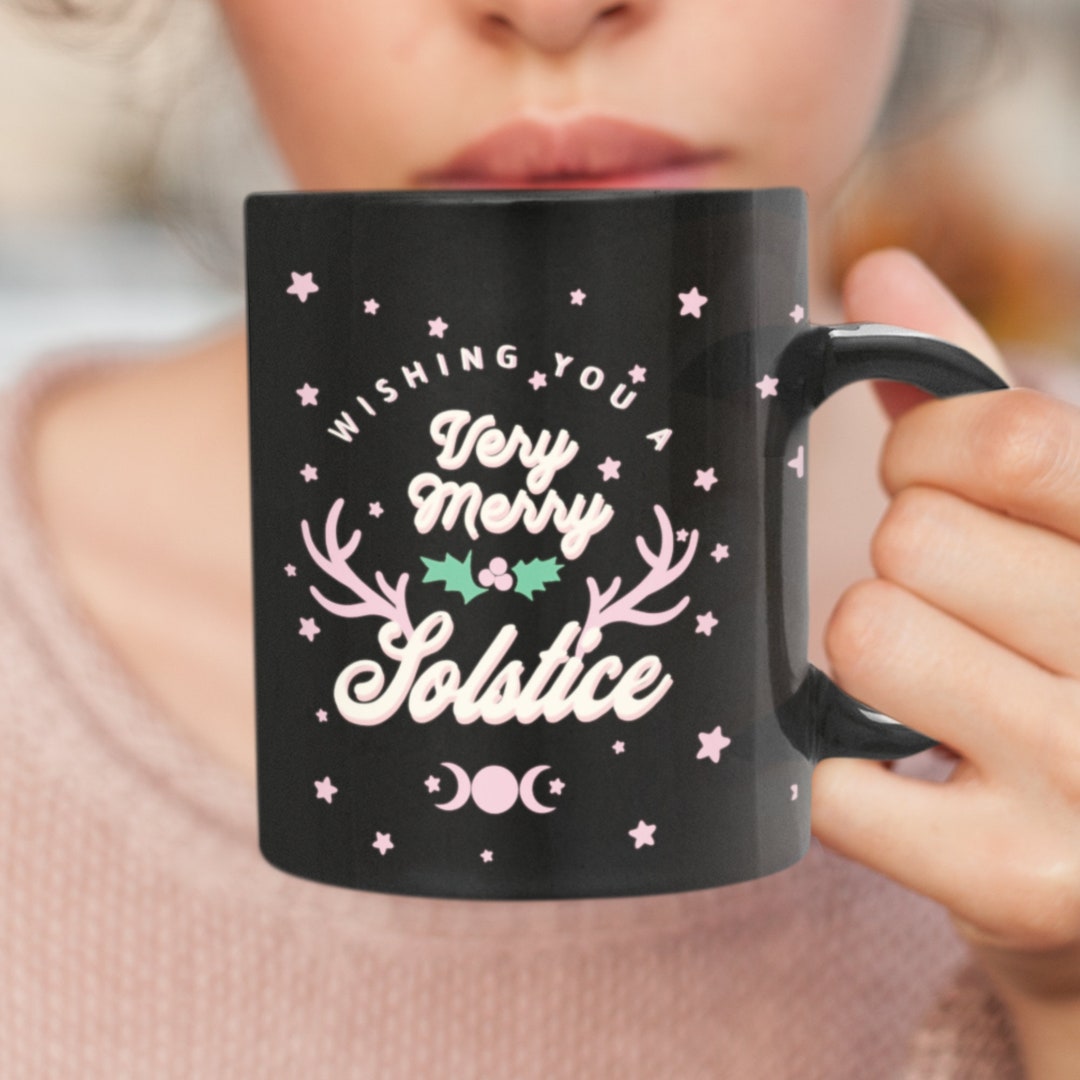 Very Merry Winter Solstice Mug 11oz, Pagan Drinkware Gift, Wiccan ...