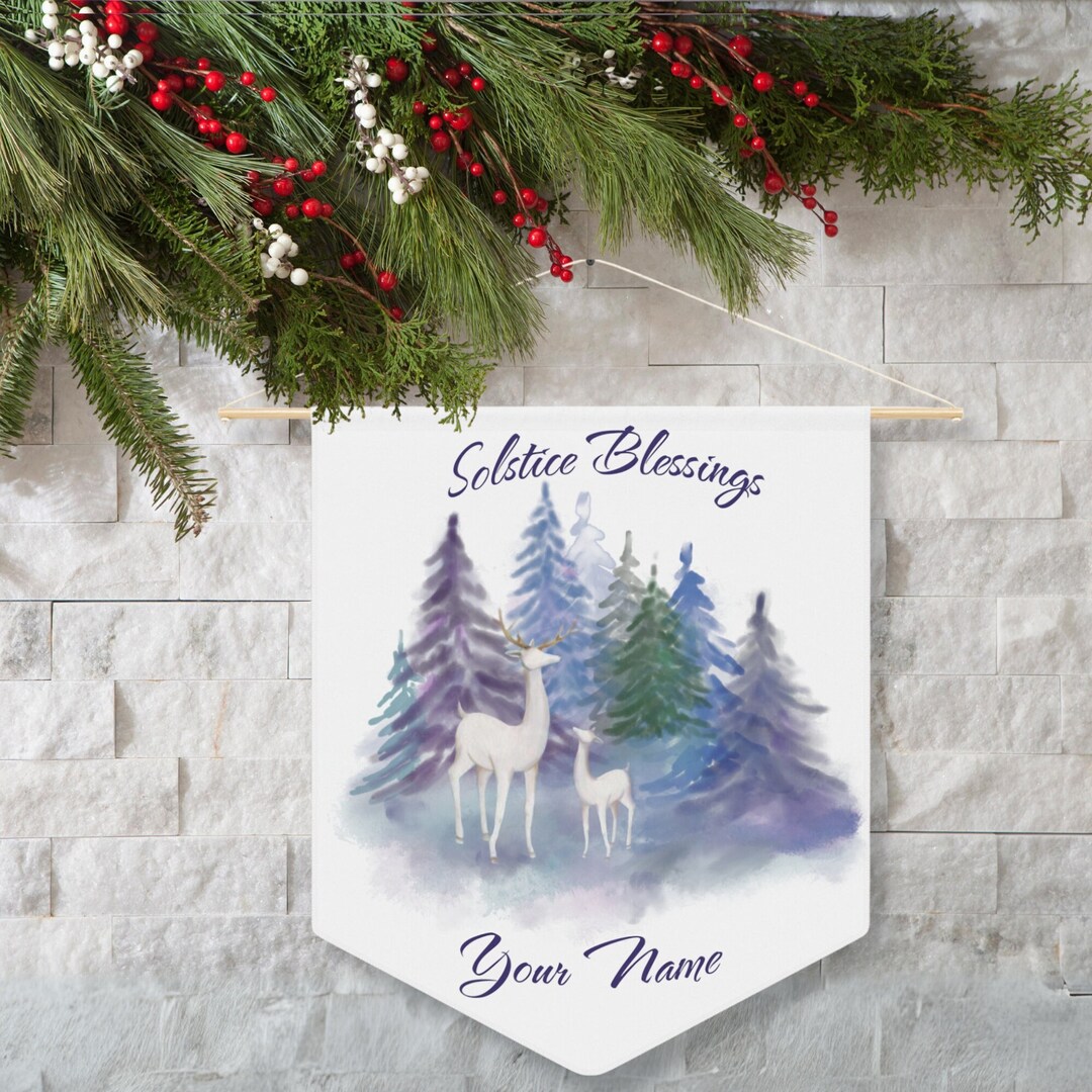 Personalized Winter Solstice Blessings Holiday Wall Art, Pagan Gift ...