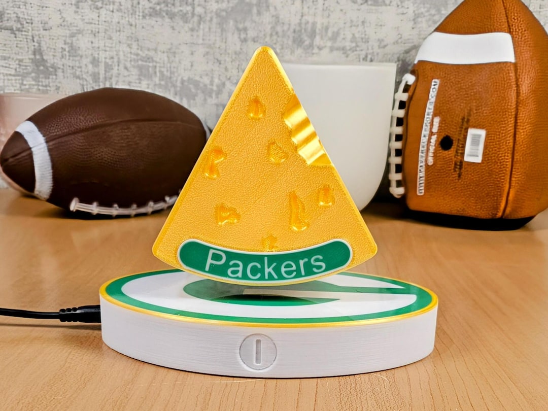 Anti-gravity Green Bay Packers Cheese Wedge - Illuminated 3D Printed ...