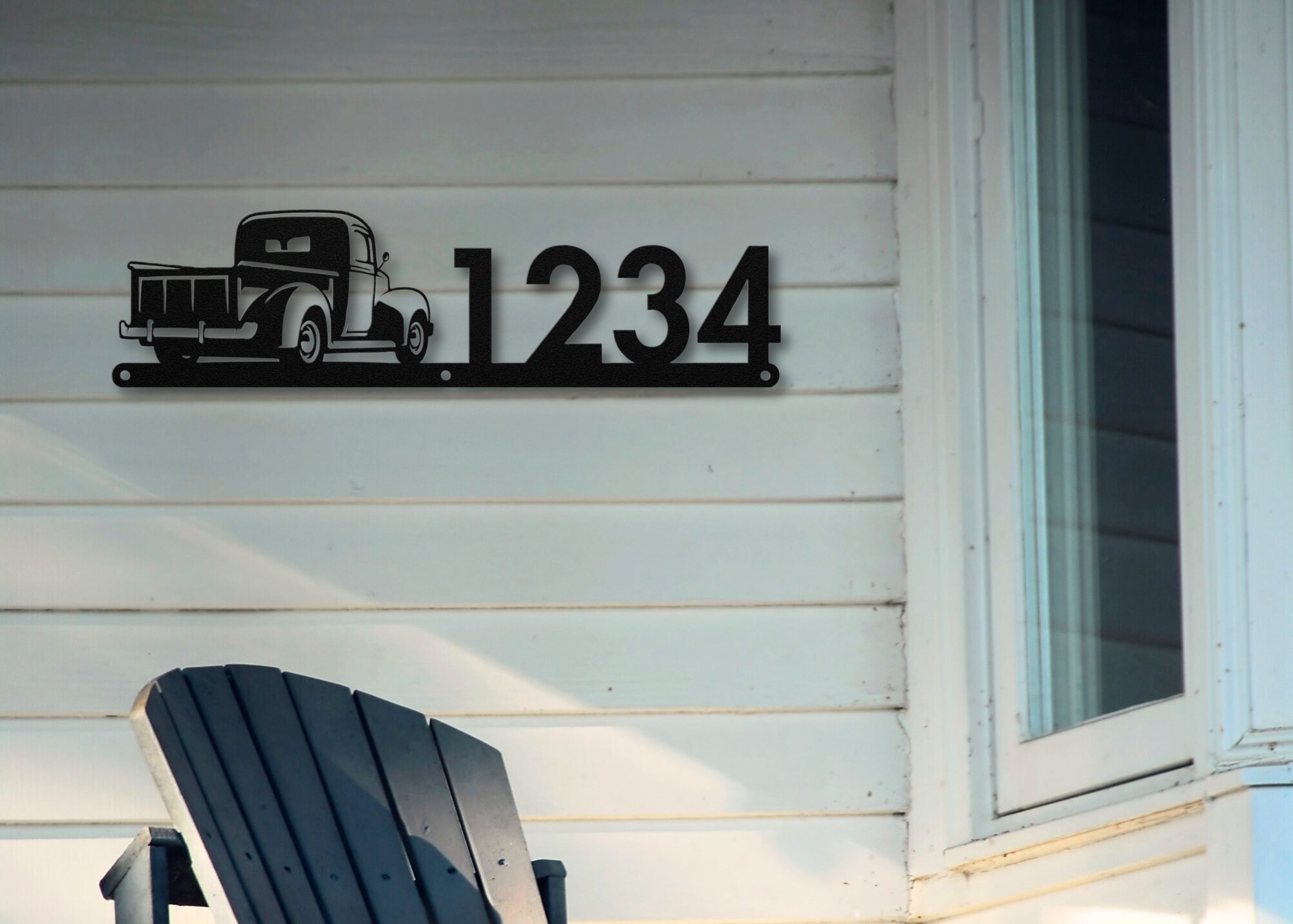 Customizable Hot Rod Truck House Number Metal Sign: Vintage Hot Rod ...