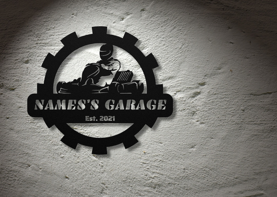 Go-kart Personalized Metal Garage Sign Wall Art, Car Sign, Racing Sign ...