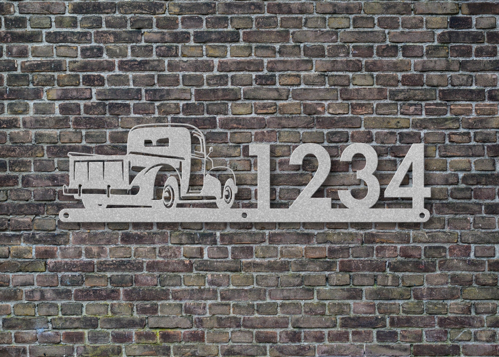 Customizable Hot Rod Truck House Number Metal Sign: Vintage Hot Rod ...