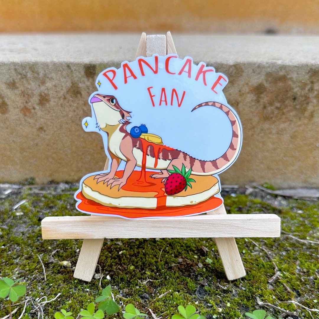 Pancake Fan Bearded Dragon Sticker With Strawberry and Blueberries 3 X ...