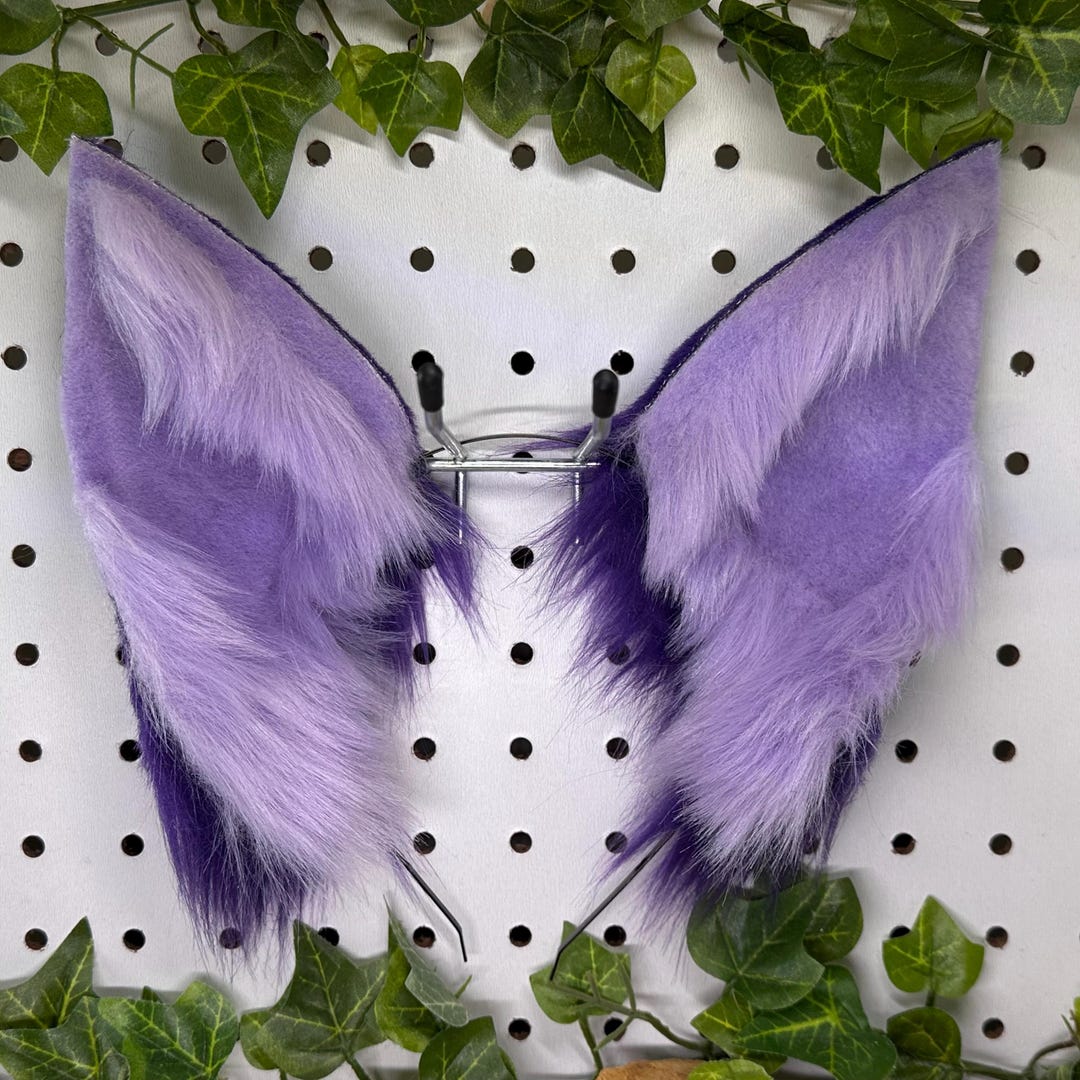 Realistic Purple Fox Ears - 4" Tall Faux Ears for Cosplaying ...