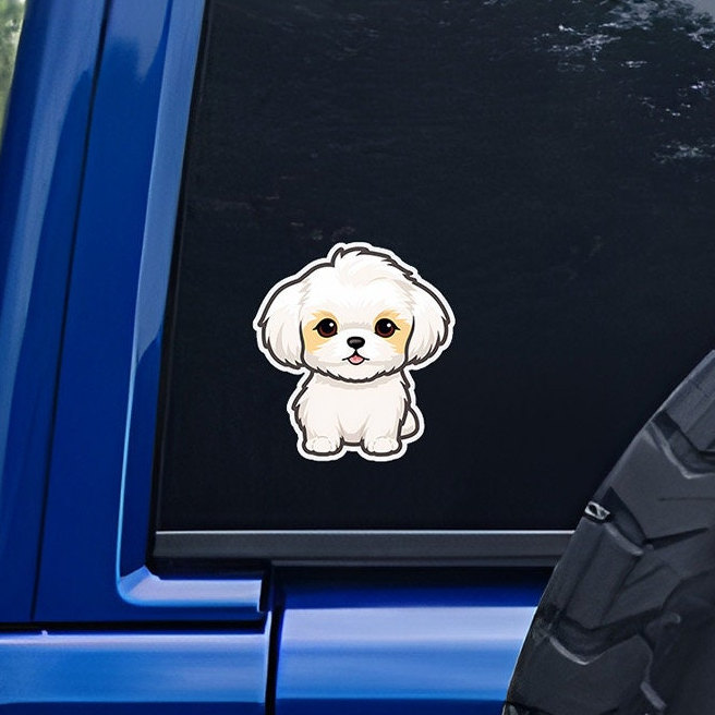 Cartoon Maltese Decal Maltese Puppy Sticker Cartoon Maltese - Etsy