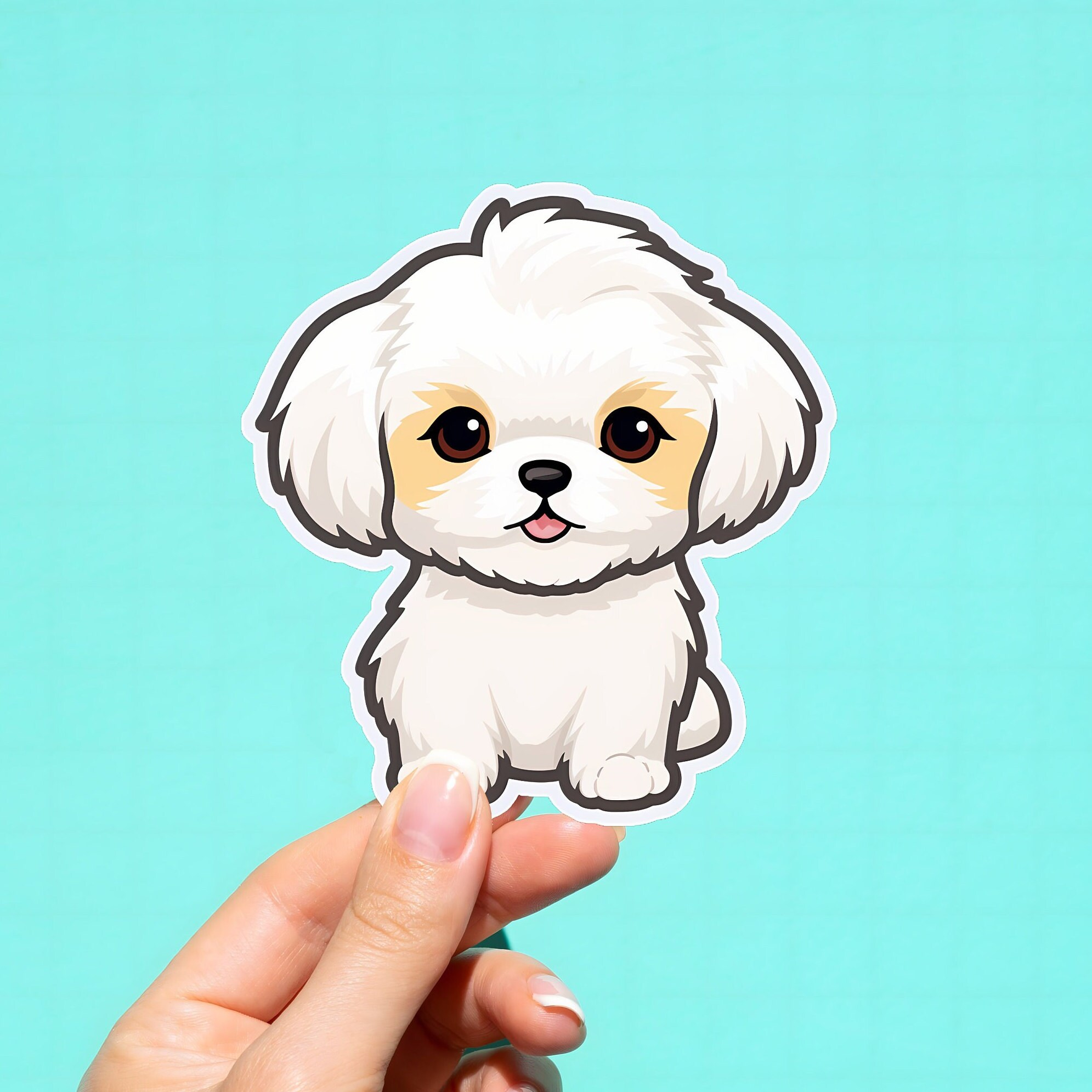 Cartoon Maltese Decal Maltese Puppy Sticker Cartoon Maltese - Etsy