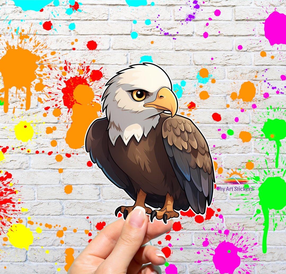Cartoon Eaglet Decal Cute Bald Eagle Patriotic Bald Eagle - Etsy