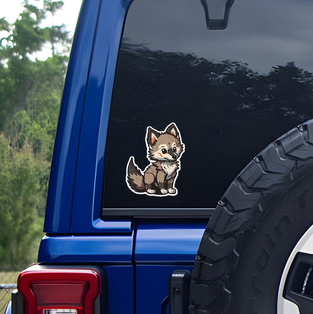 Wolf Puppy Decal Adorable Cartoon Wolf Sticker Cute Wolf - Etsy