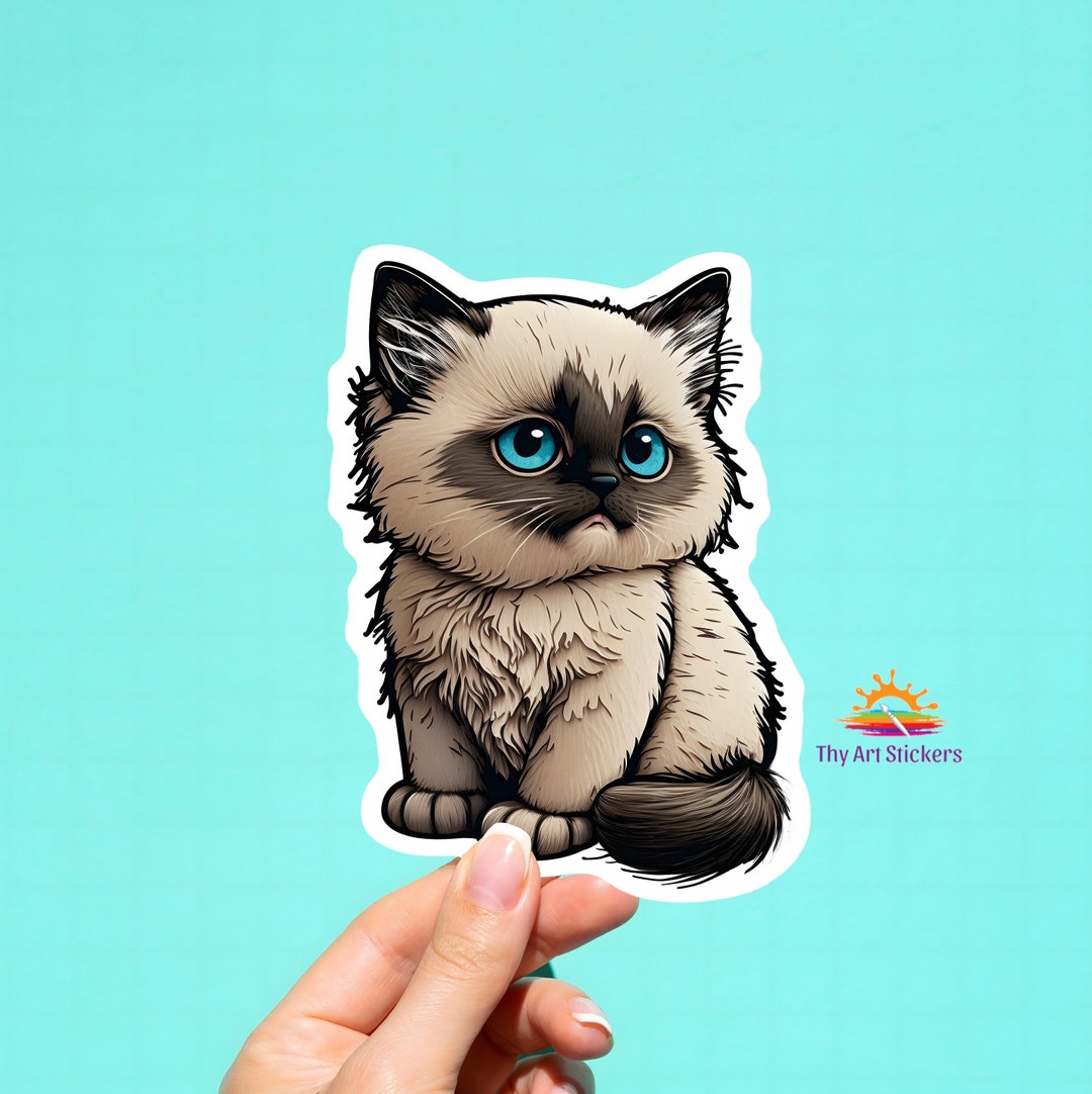 Ragdoll Cat Sticker, Ragdoll Kitten, Ragdoll Kitty, Ragdoll Sticker ...