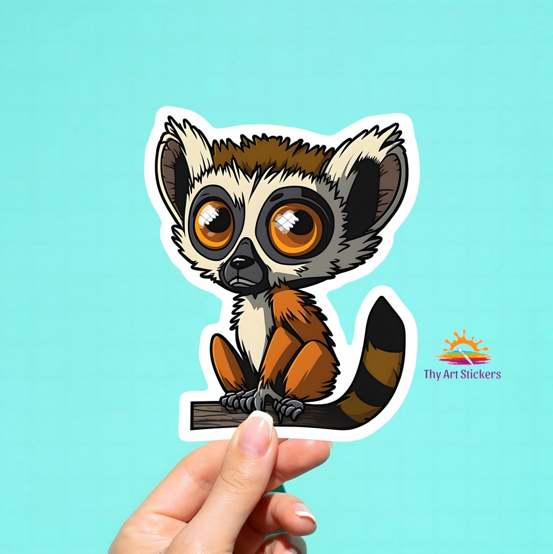 Lemur, Cartoon Sticker, Ring Tailed Lemur Cartoon, Lemur Wall Sticker ...