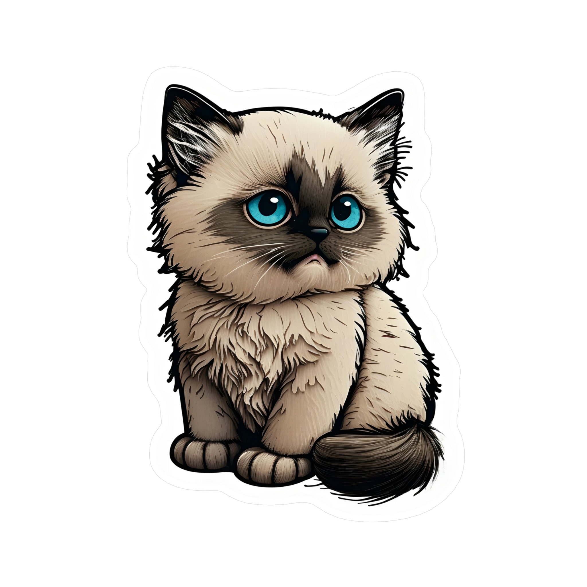 Ragdoll Cat Sticker, Ragdoll Kitten, Ragdoll Kitty, Ragdoll Sticker ...