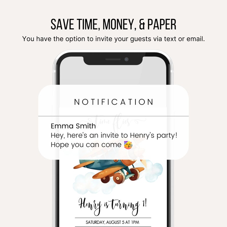 Editable Time Flies Birthday Invitation First Birthday Party - Etsy