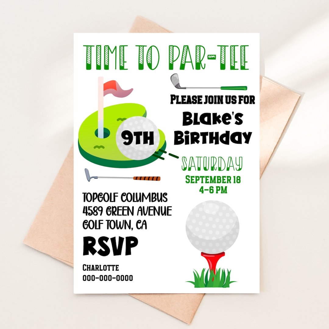 Mini Golf Birthday Party Golf Party Invitation Top Golf Birthday ...