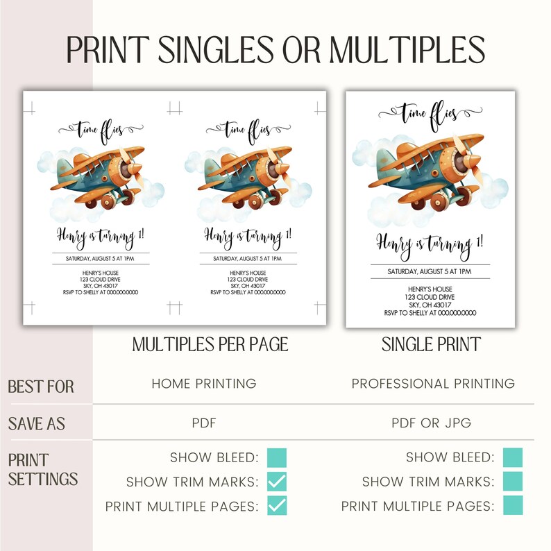 Editable Time Flies Birthday Invitation First Birthday Party - Etsy