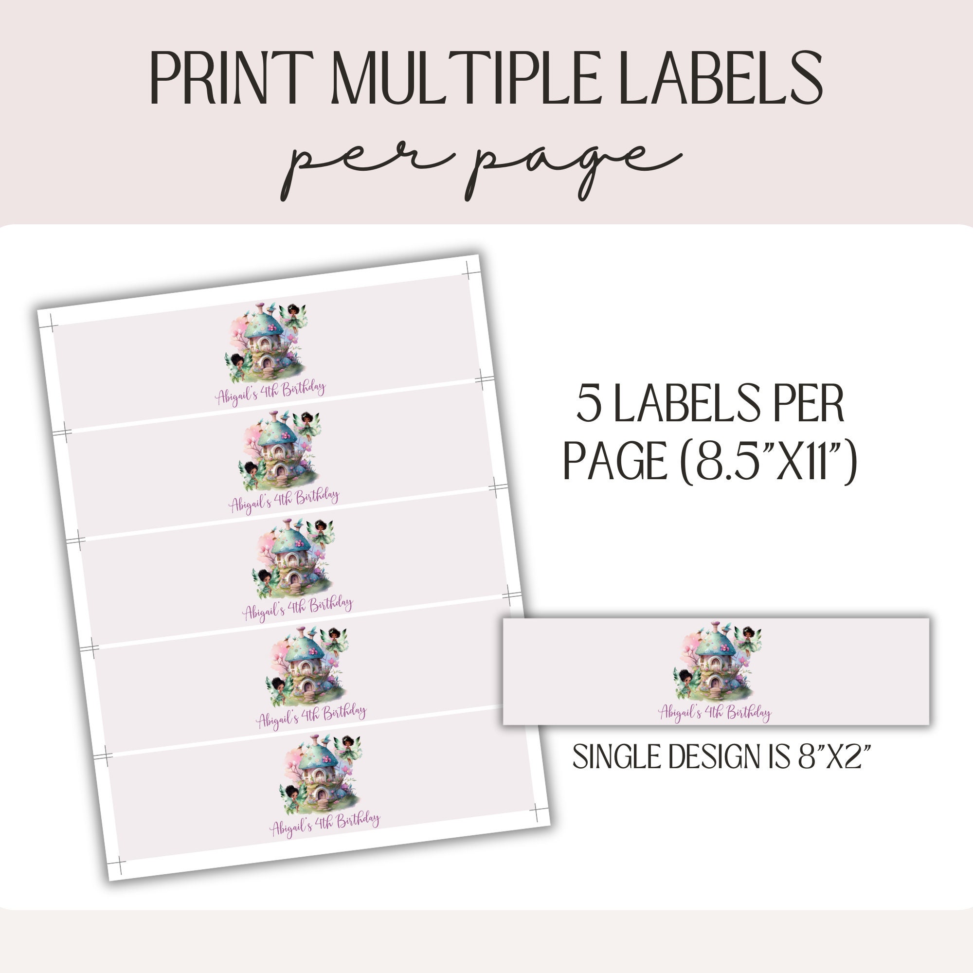 Editable Fairy Garden Water Bottle Labels Template Wildflower Enchanted ...