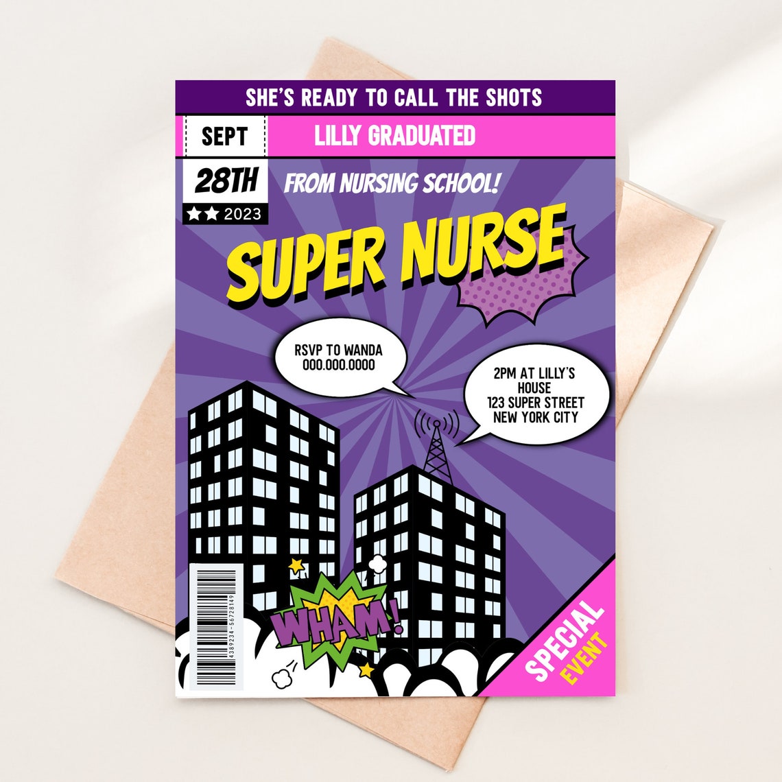 Nurse Graduation Invitation Super Nurse Invitation She's Ready to Call ...