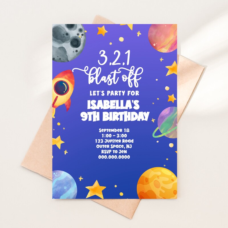 Solar System Invite - Etsy