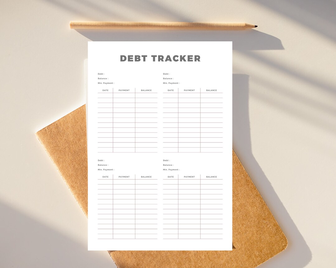Minimalist Debt Printable, Visual Debt Tracker Printable, Student Loan ...