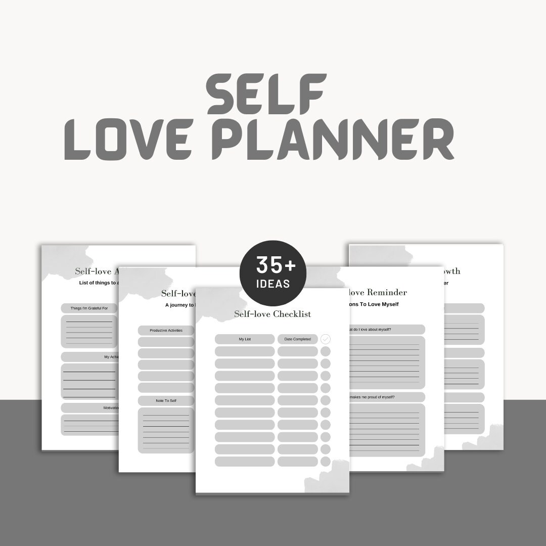 Minimalist Self Love Planner, Self Care Poster, Self Esteem, Confidence ...