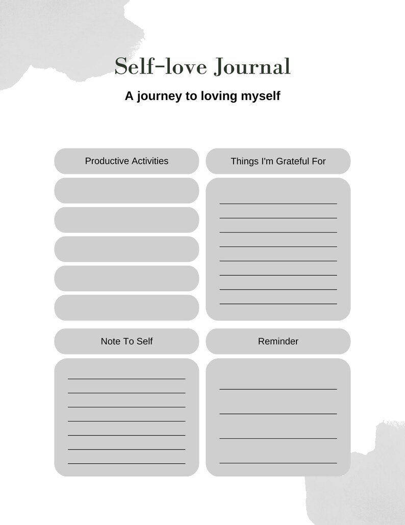 Minimalist Self Love Planner Self Care Poster Self Esteem - Etsy