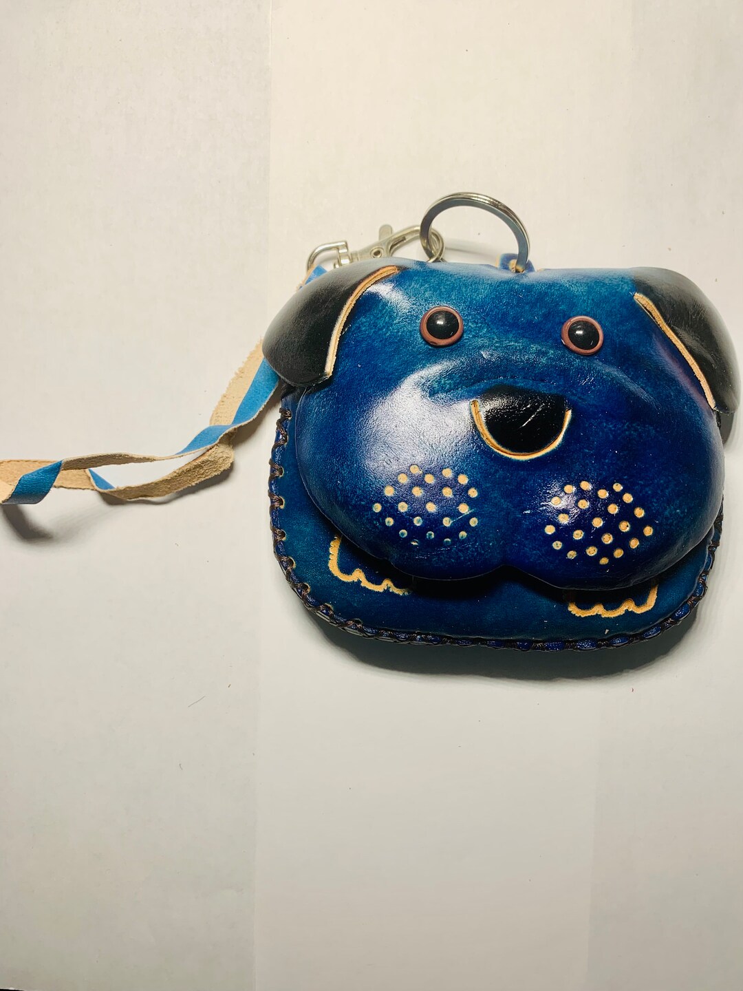 New Blue Leather Bulldog Coin Wallet - Etsy
