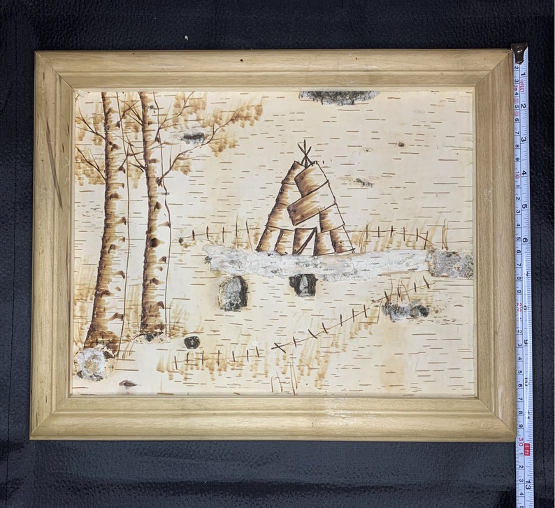 Birch Bark Wood Burning pyrography the Tent With in the Birch Grove, 14 ...