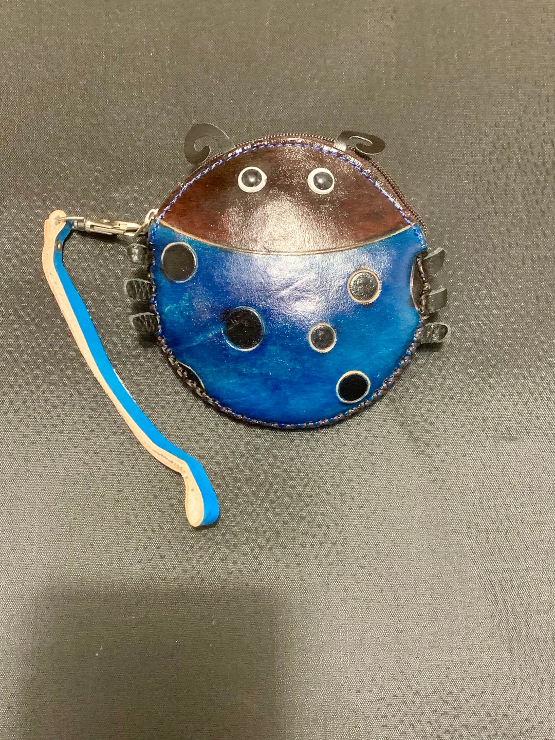 New Handmade Blue Leather Ladybug Coin Purse，coin Wallet - Etsy