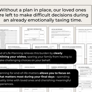 End of Life Planner: Minimalist Life Emergency Binder (PDF) - Etsy