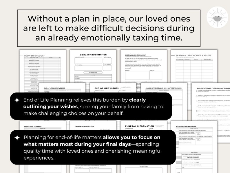 End of Life Planner: Minimalist Life Emergency Binder (PDF) - Etsy