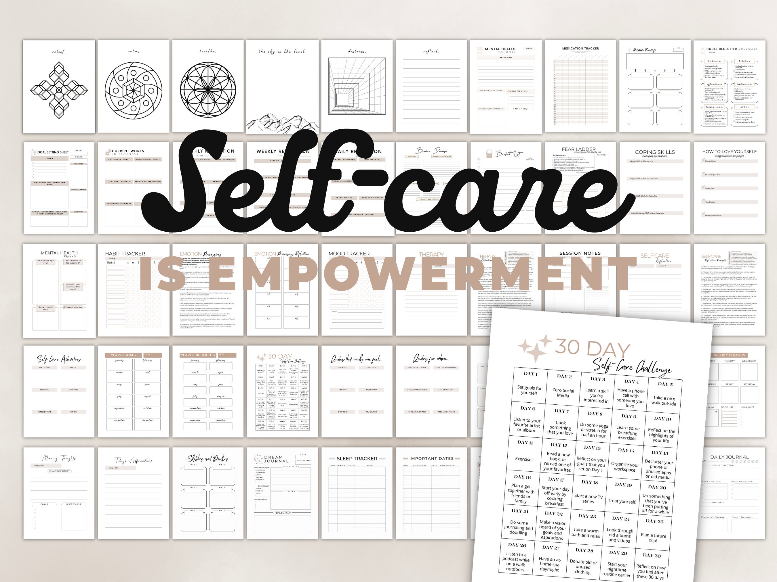 Self Care Digital Workbook Printable PDF Self-help Planner - Etsy
