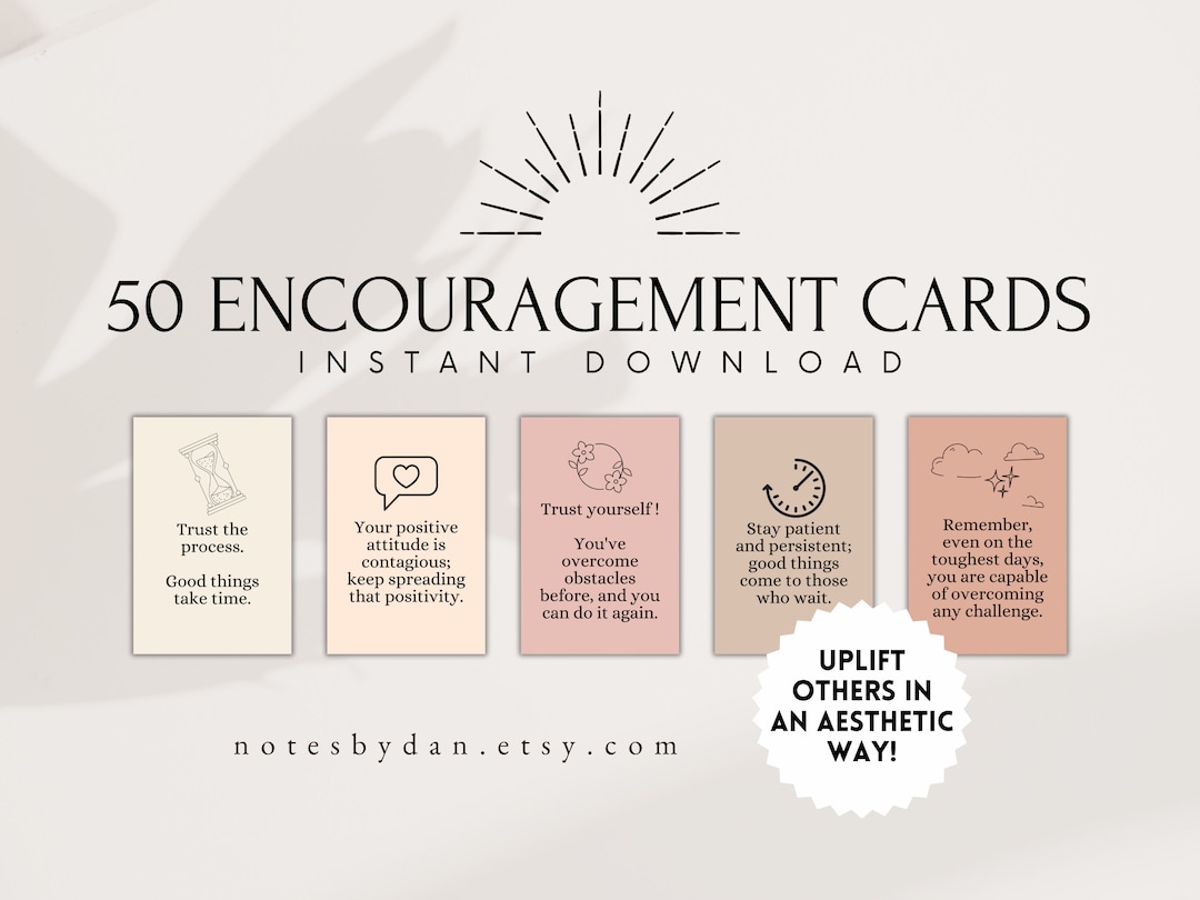 50 Encouragement Cards for Gratitude and Kindness, Positive ...