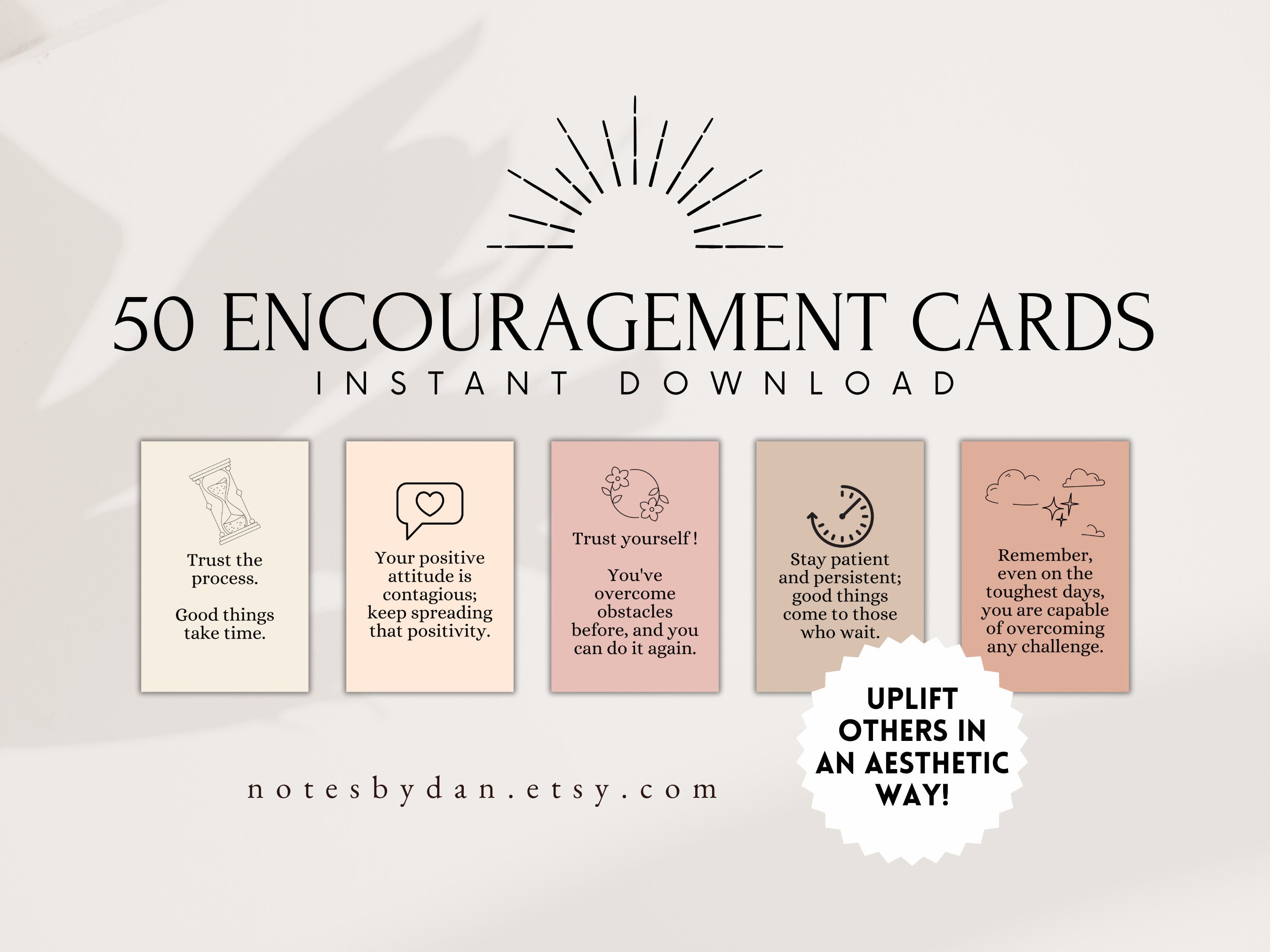 50 Encouragement Cards for Gratitude and Kindness, Positive ...