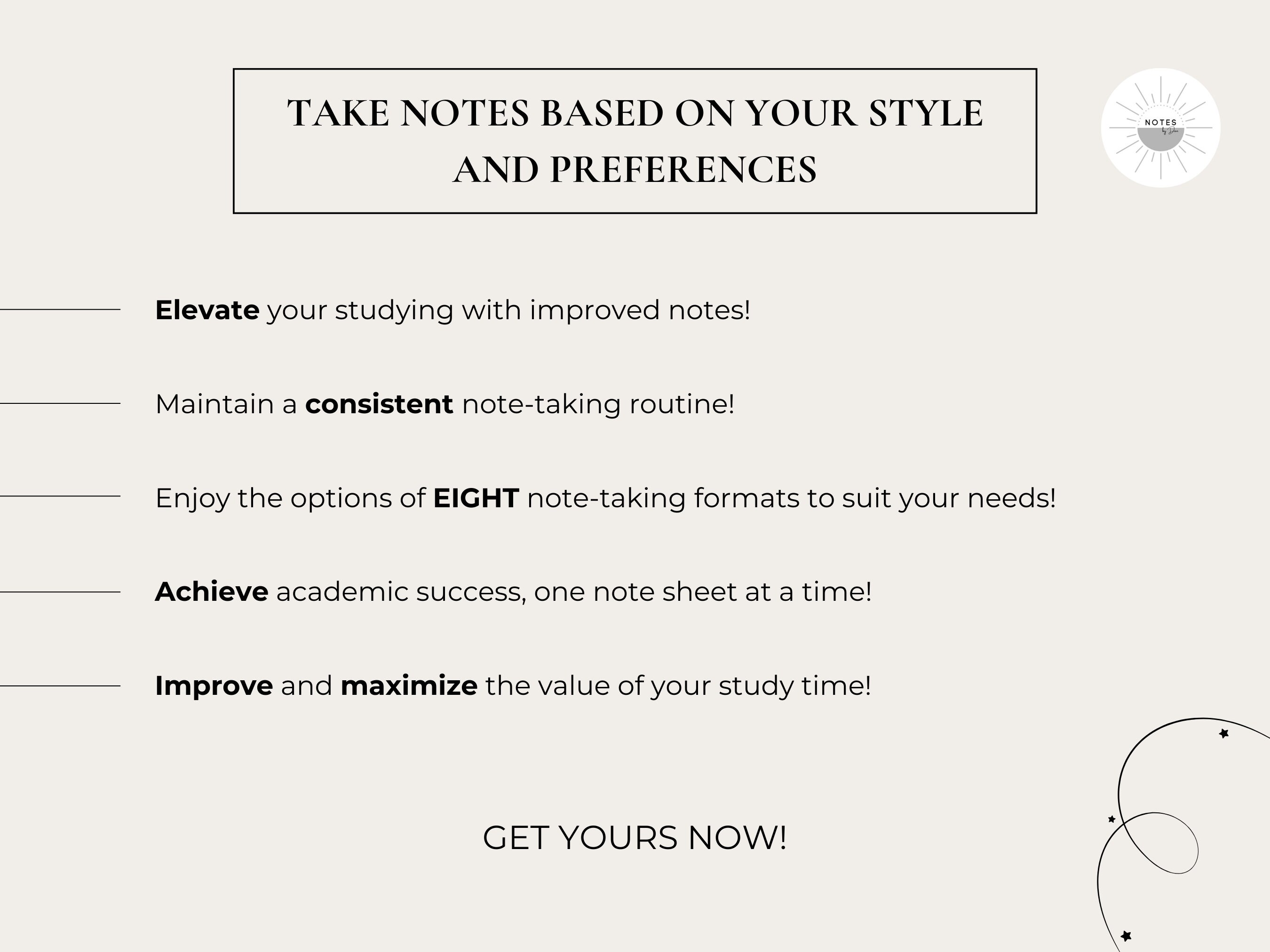 Plantillas imprimibles para tomar notas para estudiantes, organización ...