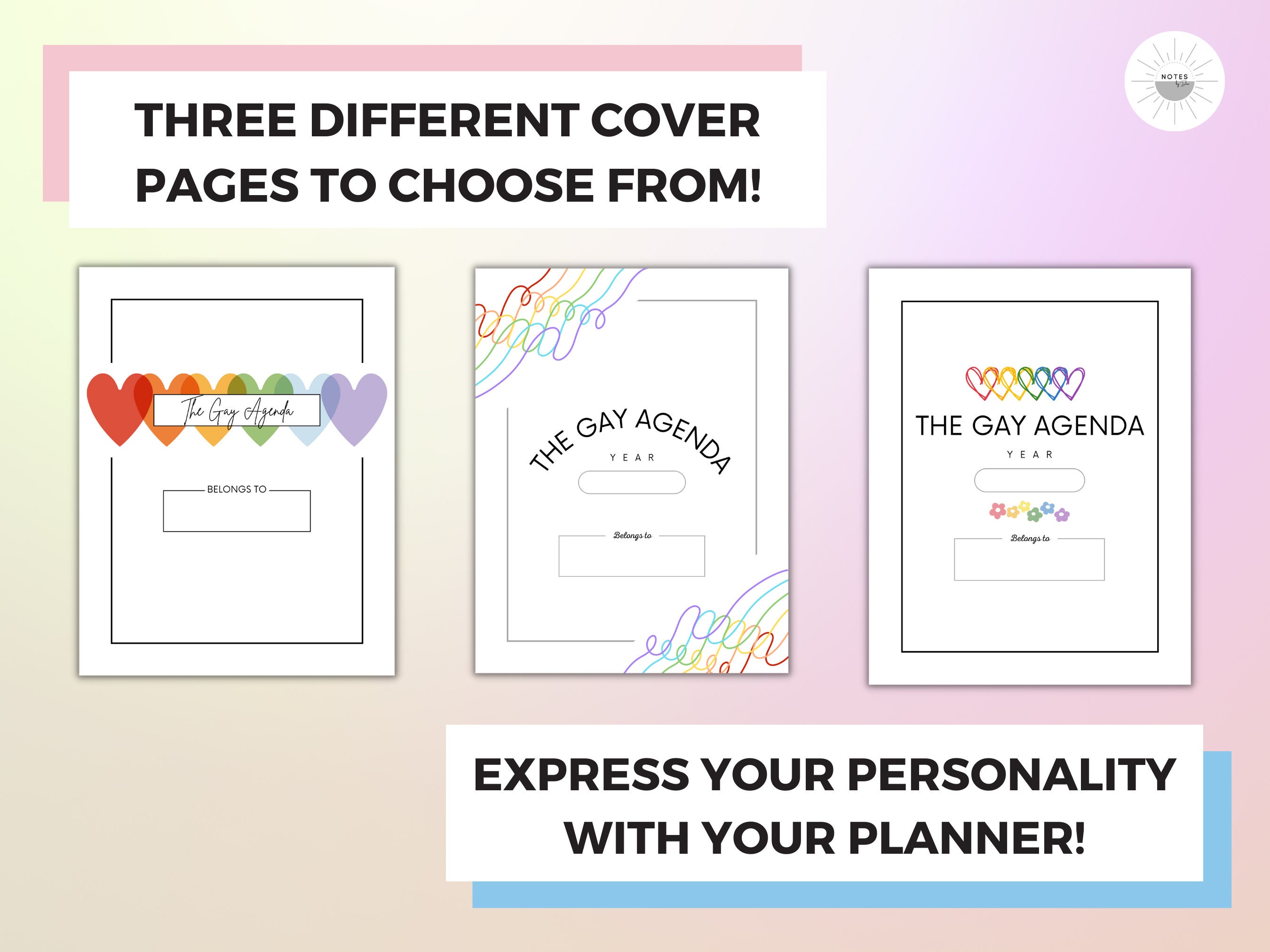 The Gay Agenda, Printable Pride Planner, Undated Calendar, LGBTQIA+ ...