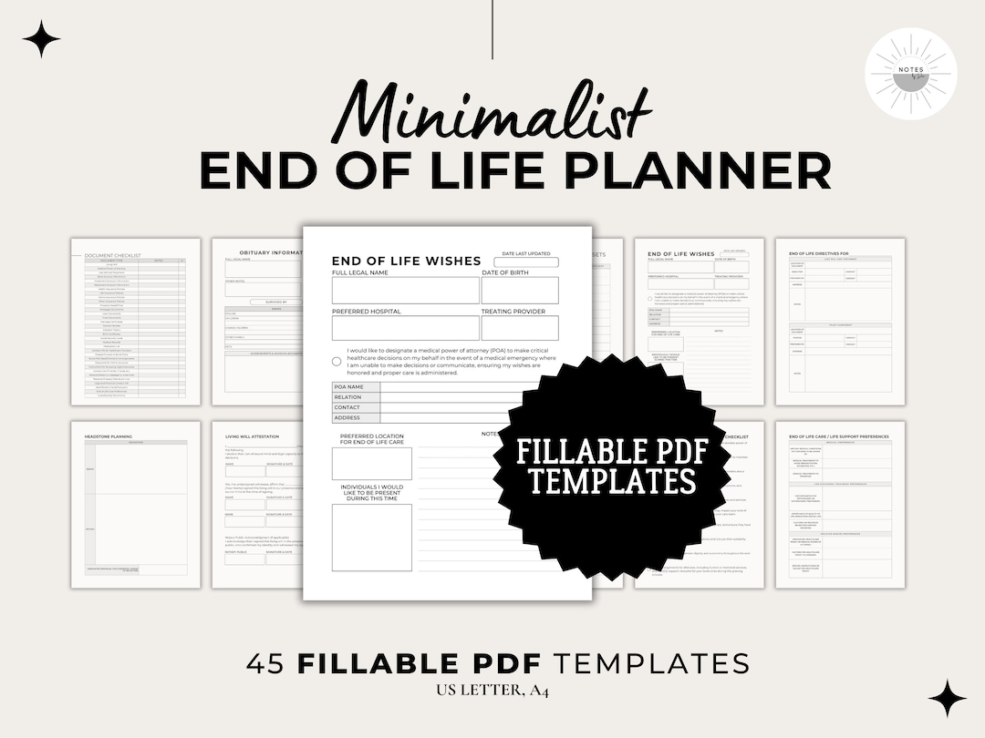 End of Life Planner: Minimalist Life Emergency Binder (PDF) - Etsy