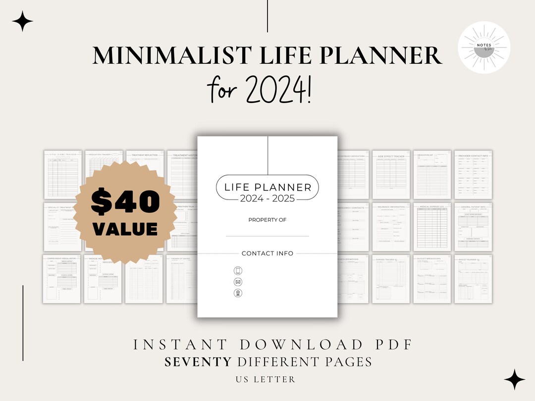 Minimalist 2024 Life Planner, Home Management Binder - Etsy