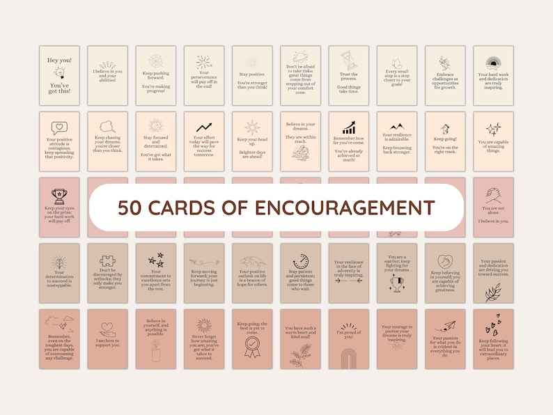 50 Encouragement Cards for Gratitude and Kindness, Positive ...