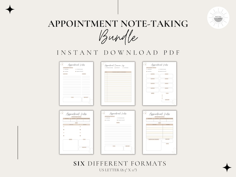 Medical Appointment Note-taking Templates for Medical Binder - Etsy