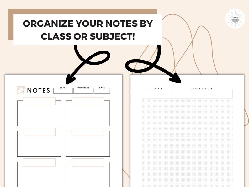 Printable Notes Templates, Student Study Planner Tools - Etsy
