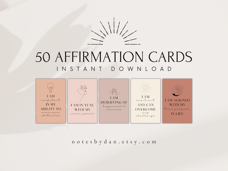 50 Positive Affirmation Cards for Self-love, Mindfulness, and ...