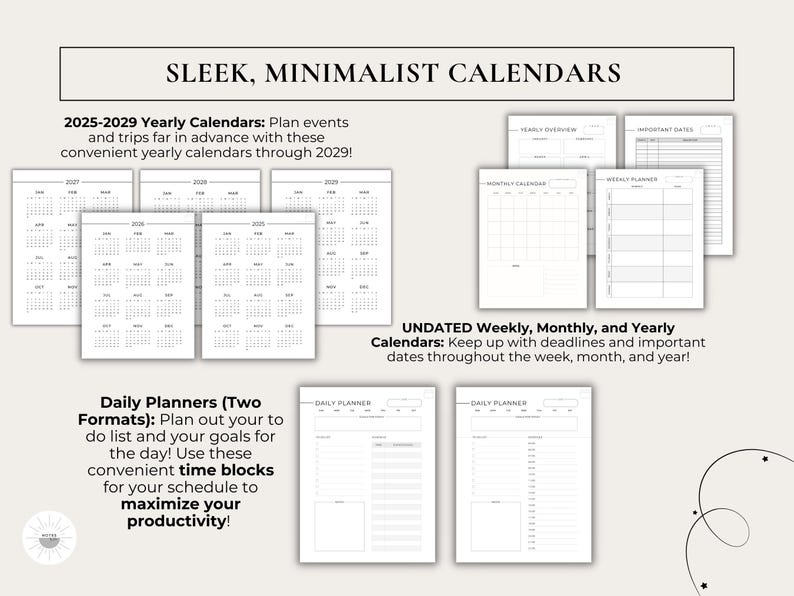 Printable Minimalist Planner for Students, Note Taking Templates and ...