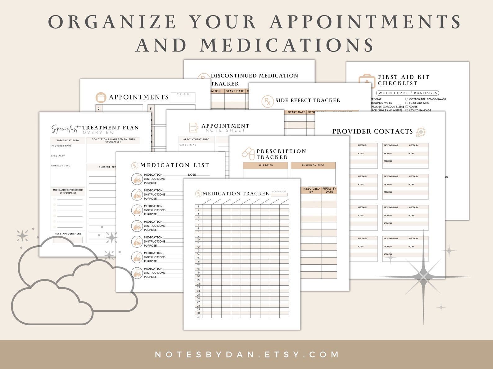 Complete Printable Medical Planner Bundle, Child Symptom Tracker ...
