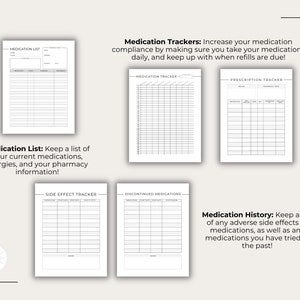 Minimalist Medical Binder Bundle, Chronic Illness Journal, Fillable ...