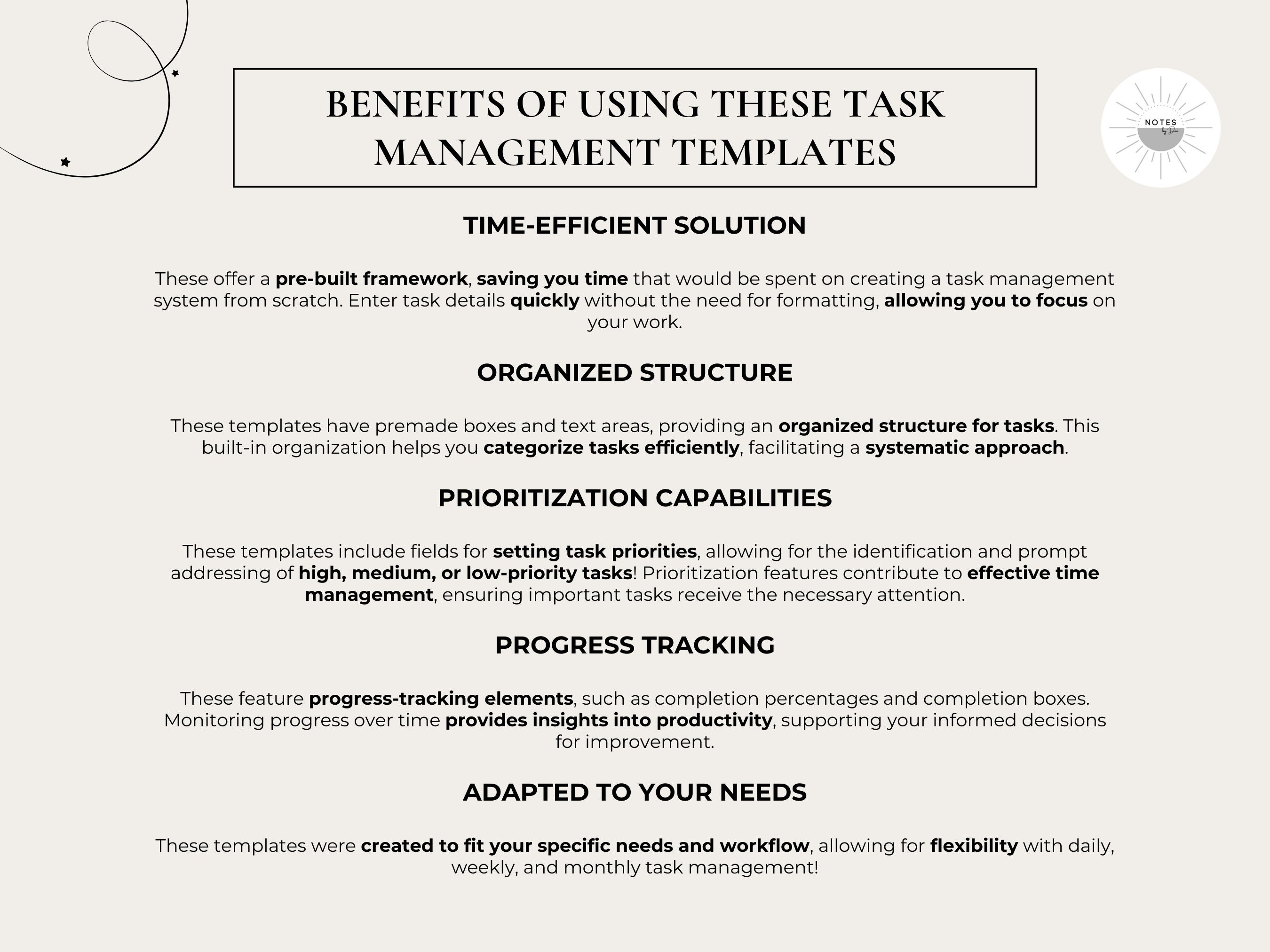 Task Management and to Do List Bundle With Priority and Progress ...