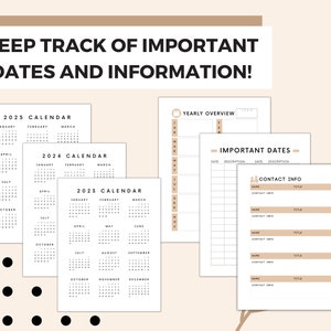 Printable Academic Year Agenda, College Student Planner - Etsy
