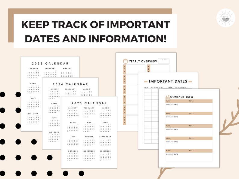 Printable Academic Year Agenda College Student Planner - Etsy