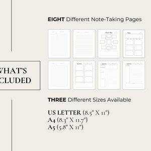 Printable Note Taking Templates for Students, Class Note Organization ...