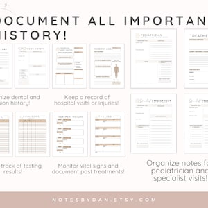 Kids Medical History Binder Bundle, Child Symptom Tracker, Pediatric ...