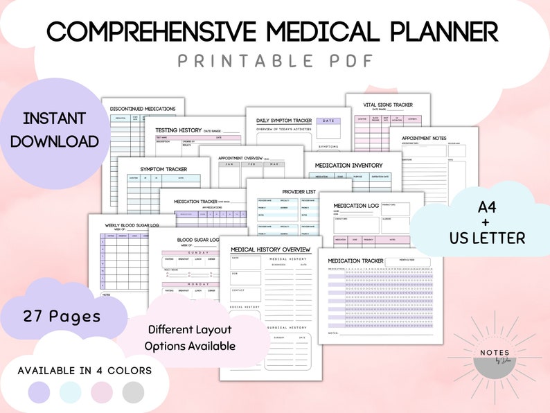 Medical Planner Printable Bundle Health Tracking Chronic - Etsy