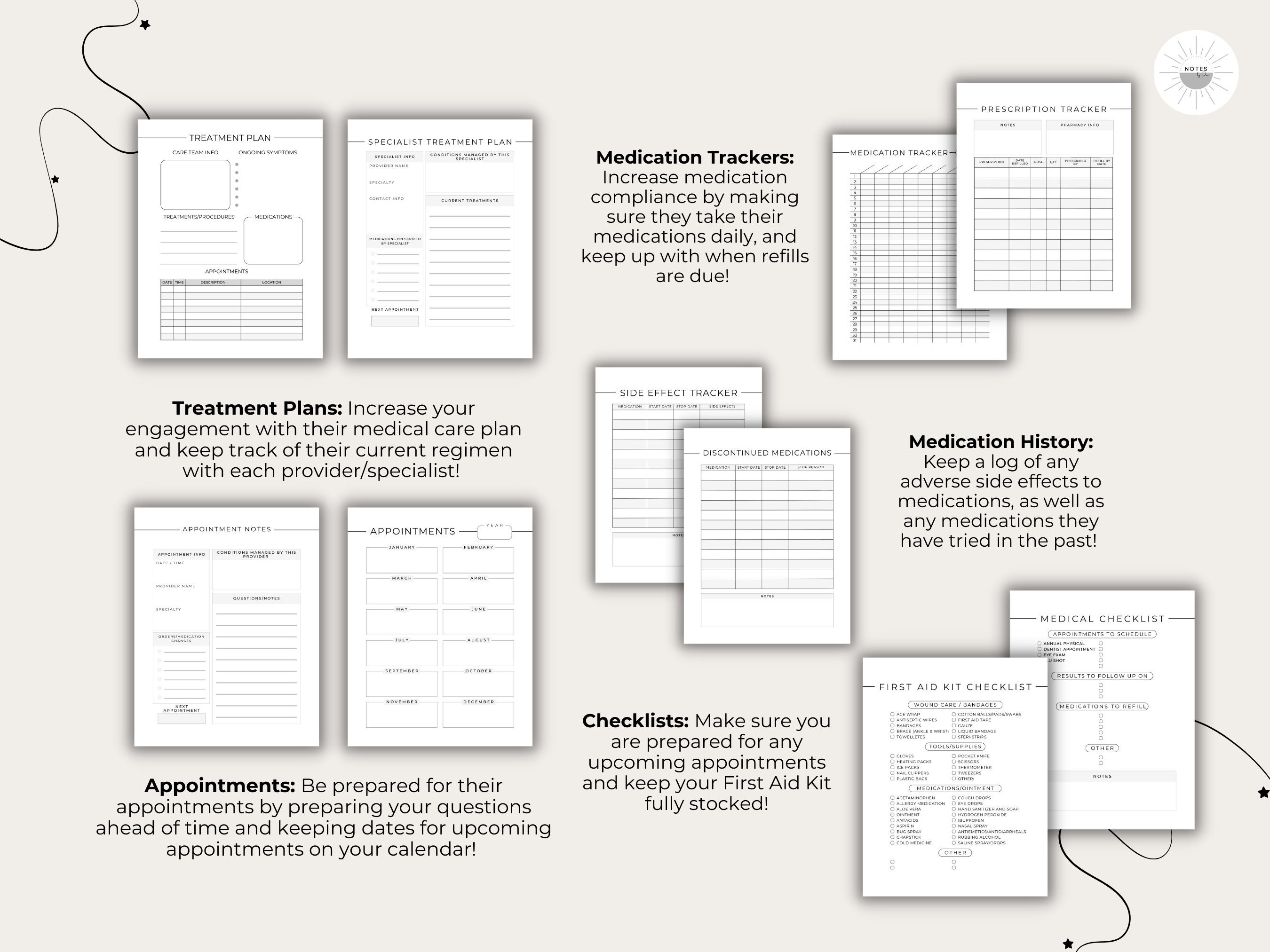 Minimalist Kids Medical Binder Bundle, Child Symptom Tracker, Pediatric ...